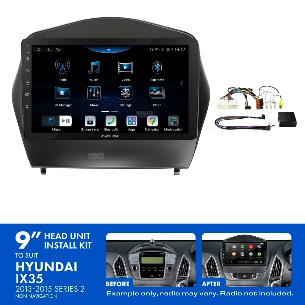 Alpine INE-AX809 + Aerpro AKHY21 Bundle 9" Trapezoid Head Unit with ...