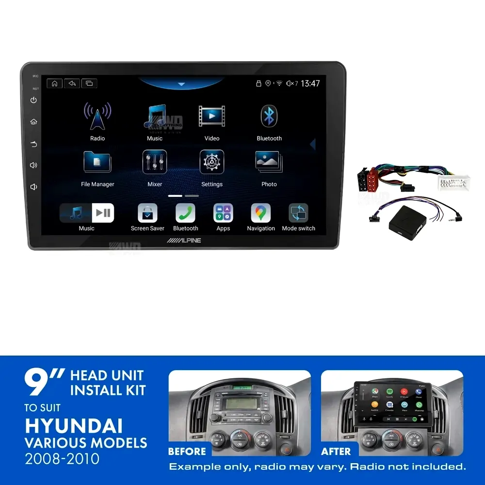 Alpine INE-AX809 + Aerpro AKHY7 Bundle 9" Trapezoid Head Uni