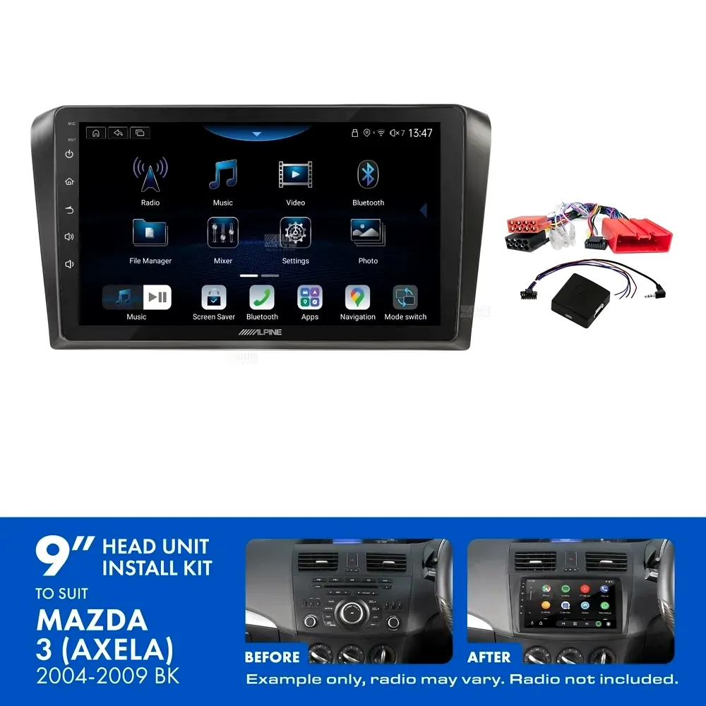 Alpine INE-AX809 + Aerpro AKMZ6 Bundle 9" Trapezoid Head Unit with ...