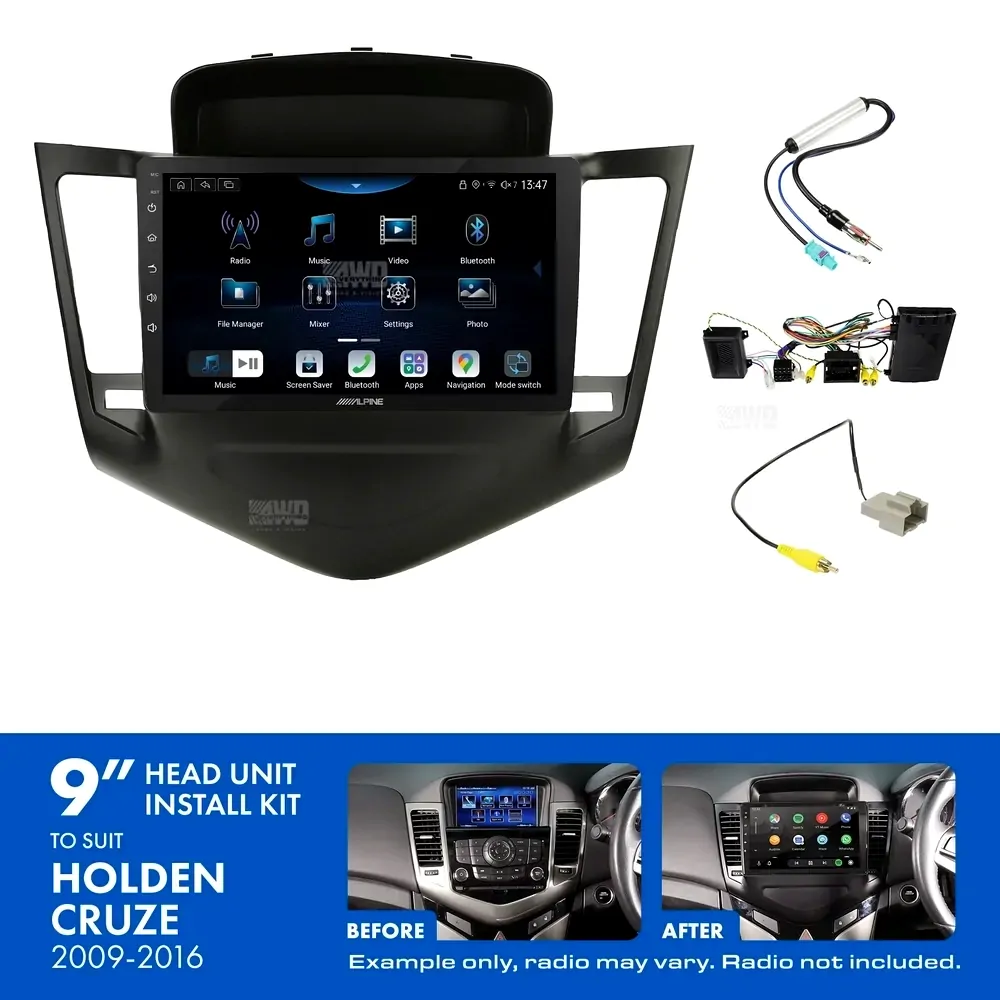 Alpine INE-AX809 + Aerpro AKTGM2 Bundle 9" Trapezoid Head Unit with ...