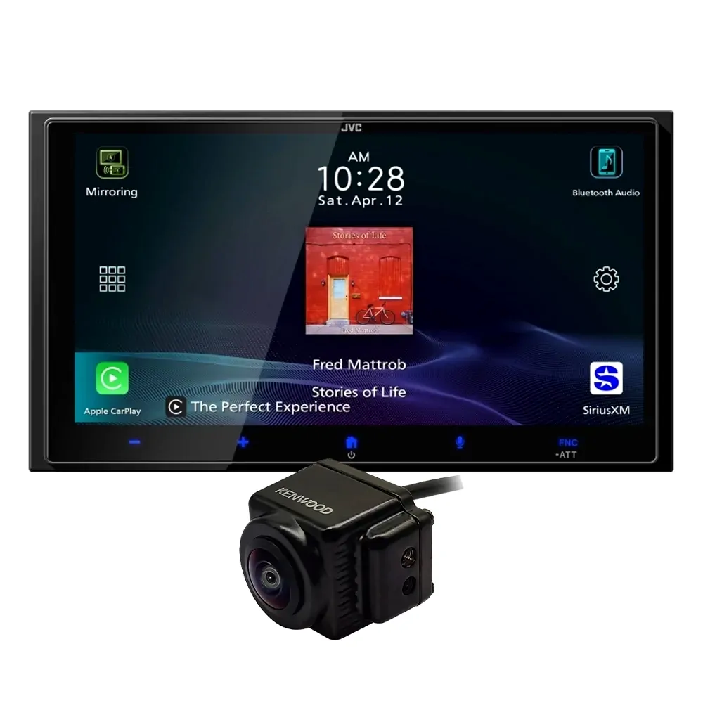 JVC KW-M795BW Head Unit + CMOS-150HD Full HD Reverse Camera Bundle ...